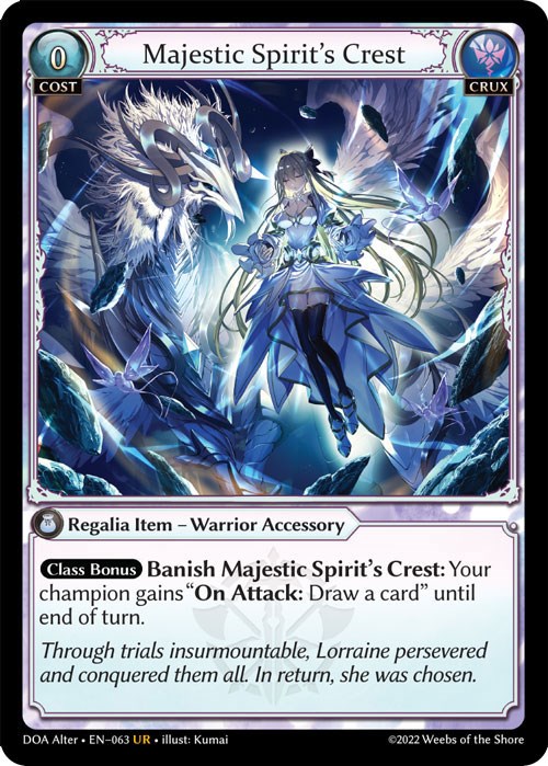 Majestic Spirit's Crest - Dawn of Ashes Alter Edition - Grand Archive TCG