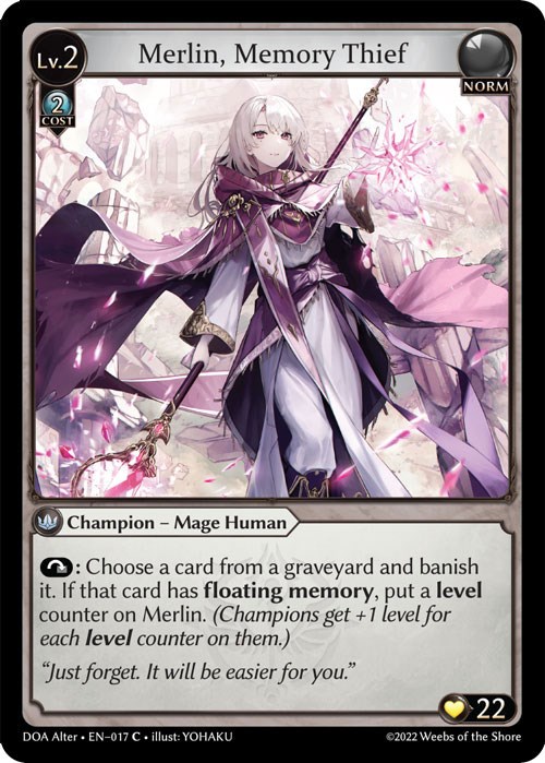 Merlin, Memory Thief - Dawn of Ashes Alter Edition - Grand Archive TCG