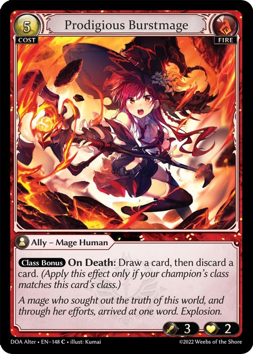 Prodigious Burstmage - Dawn of Ashes Alter Edition - Grand Archive TCG