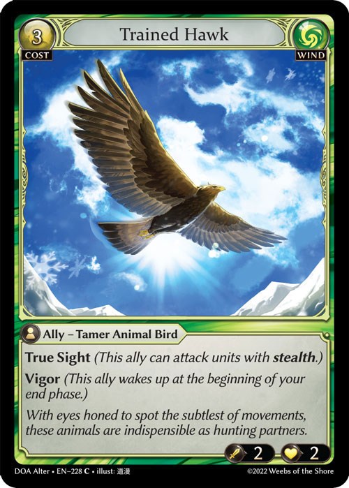 Trained Hawk - Dawn of Ashes Alter Edition - Grand Archive TCG
