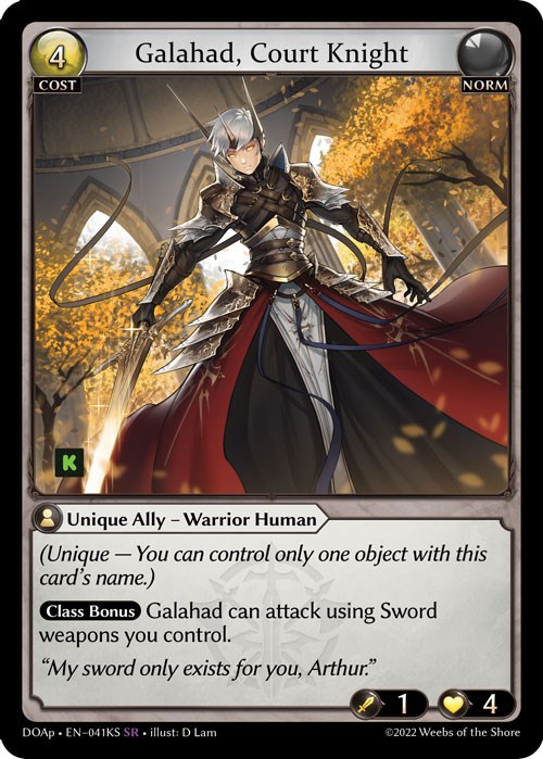 Galahad, Court Knight - Dawn of Ashes Prelude - Grand Archive TCG