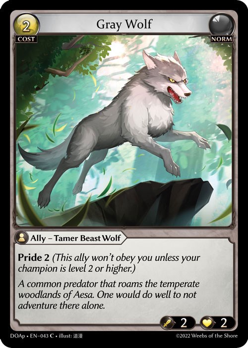 Gray Wolf - Dawn of Ashes Prelude - Grand Archive TCG
