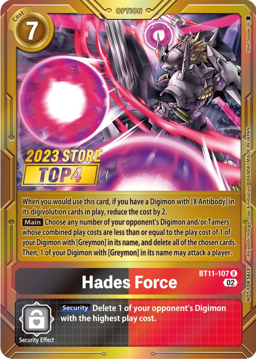 Hades Force (2023 Store Top 4) - Dimensional Phase - Digimon Card Game