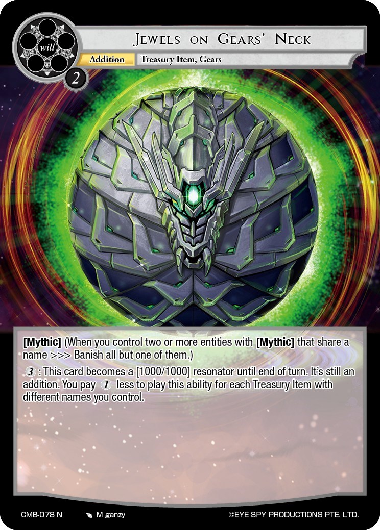 Jewels on Gears' Neck - Crimson Moon's Battleground - Force of Will