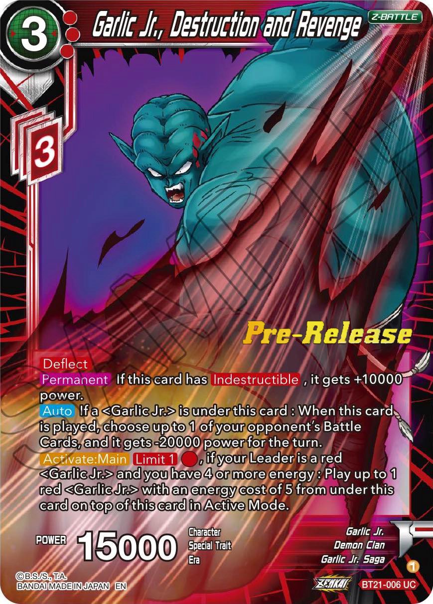 Garlic Jr., Destruction and Revenge - Wild Resurgence Pre-Release Cards ...