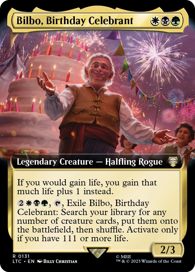 Bilbo, Birthday Celebrant (Extended Art) - Commander: The Lord of the ...