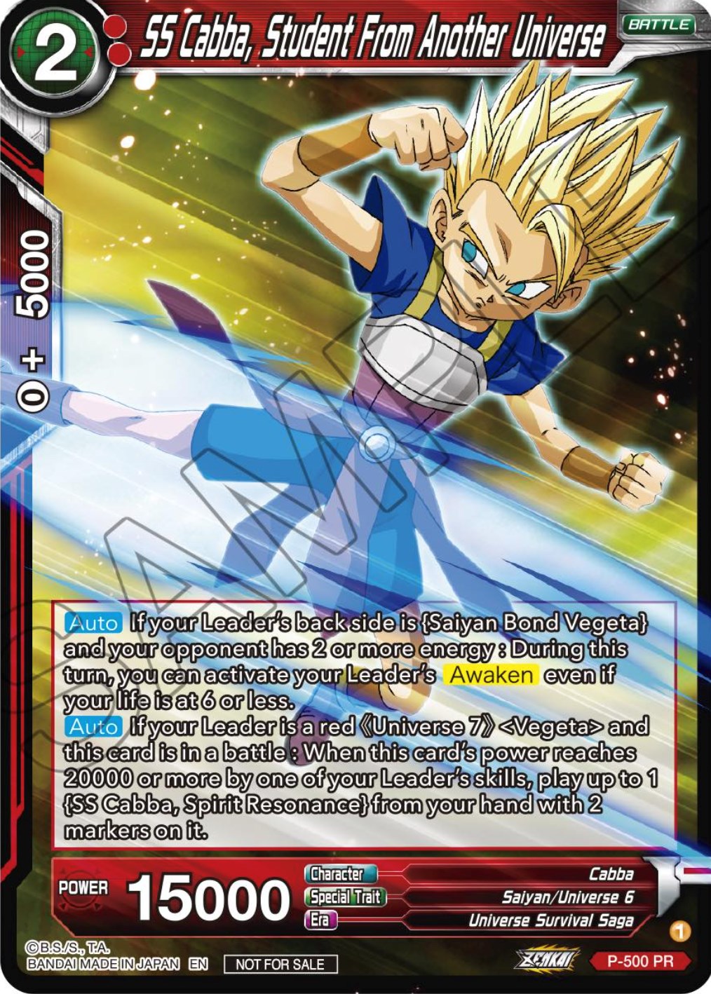 SS Cabba, Student From Another Universe (Zenkai Series Tournament Pack ...