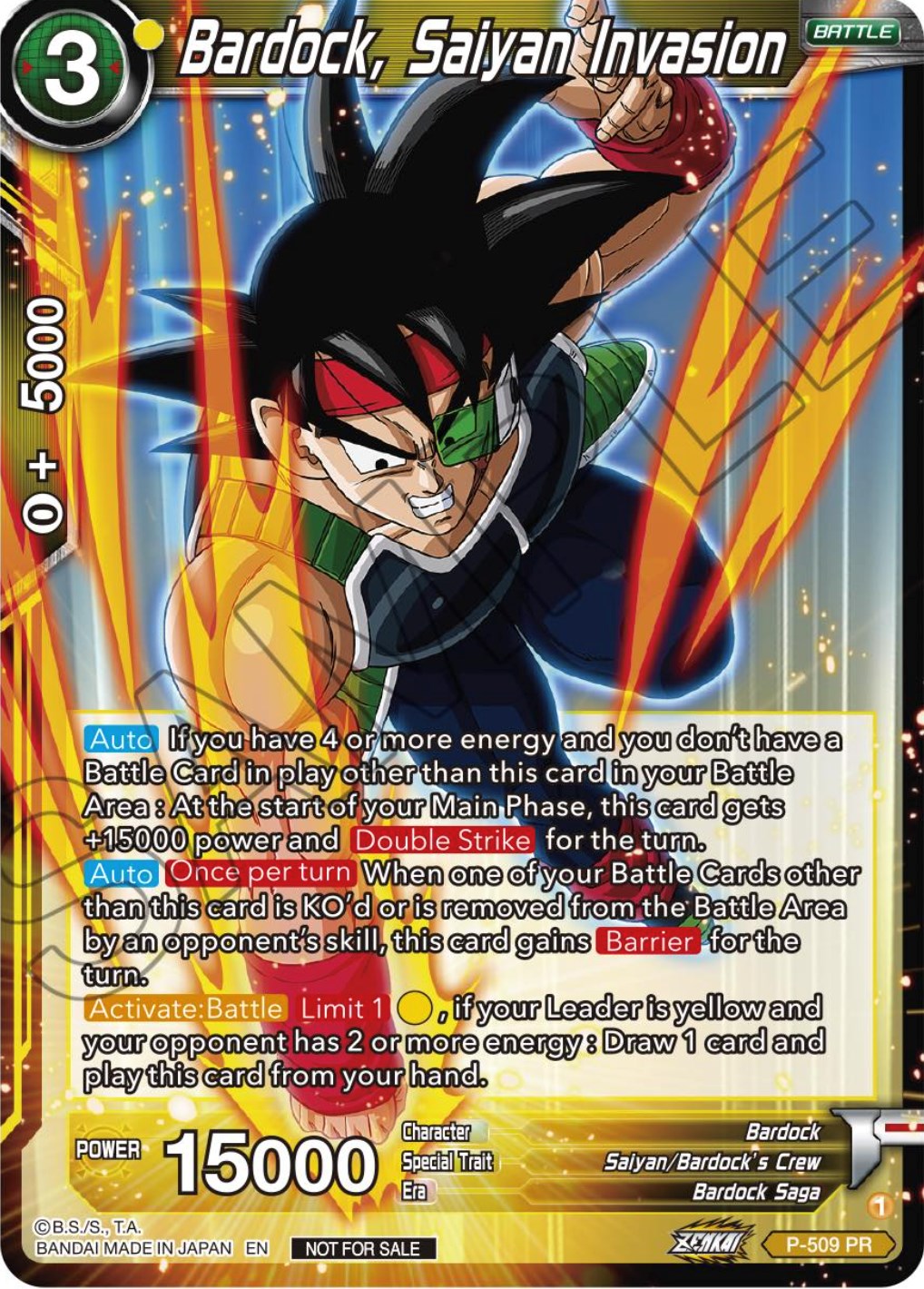 Bardock, Saiyan Invasion (Zenkai Series Tournament Pack Vol.4 ...