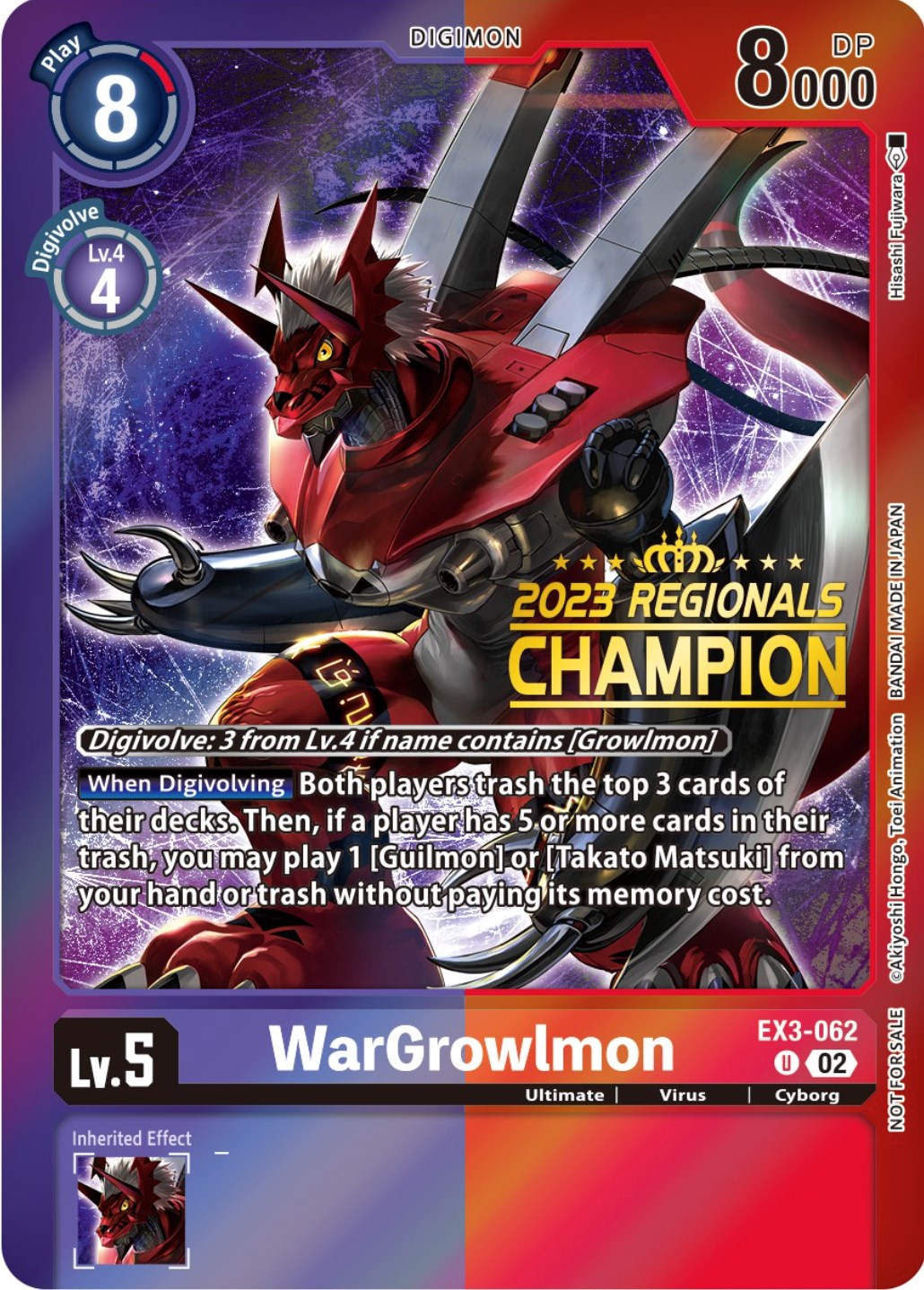 WarGrowlmon (2023 Regionals Champion) - Draconic Roar - Digimon Card Game