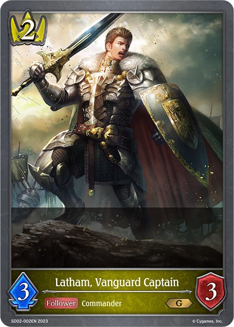 Latham, Vanguard Captain - SD02: Blade of Resentment - Shadowverse