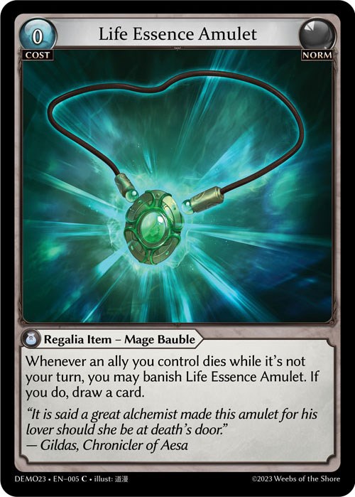 Life Essence Amulet - 2023 Demo Deck - Grand Archive TCG