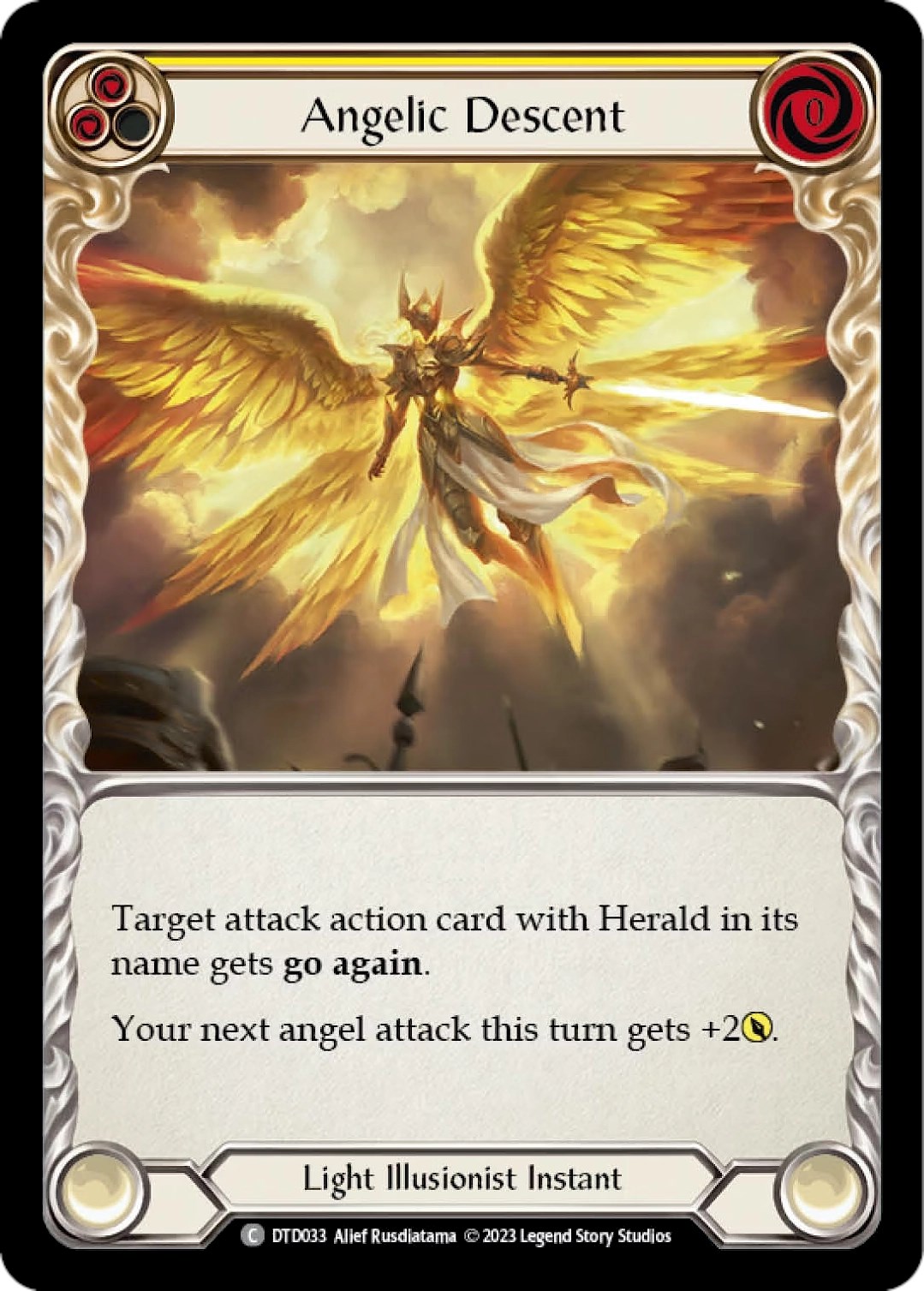 Angelic Descent (Yellow) - Dusk till Dawn - Flesh and Blood TCG