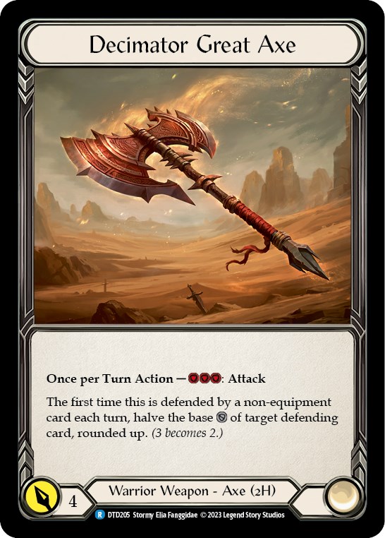 Decimator Great Axe - Dusk till Dawn - Flesh and Blood TCG