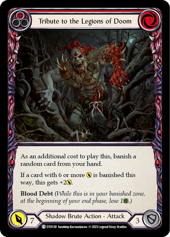 Tribute to the Legions of Doom (Red) - Dusk till Dawn - Flesh and Blood TCG