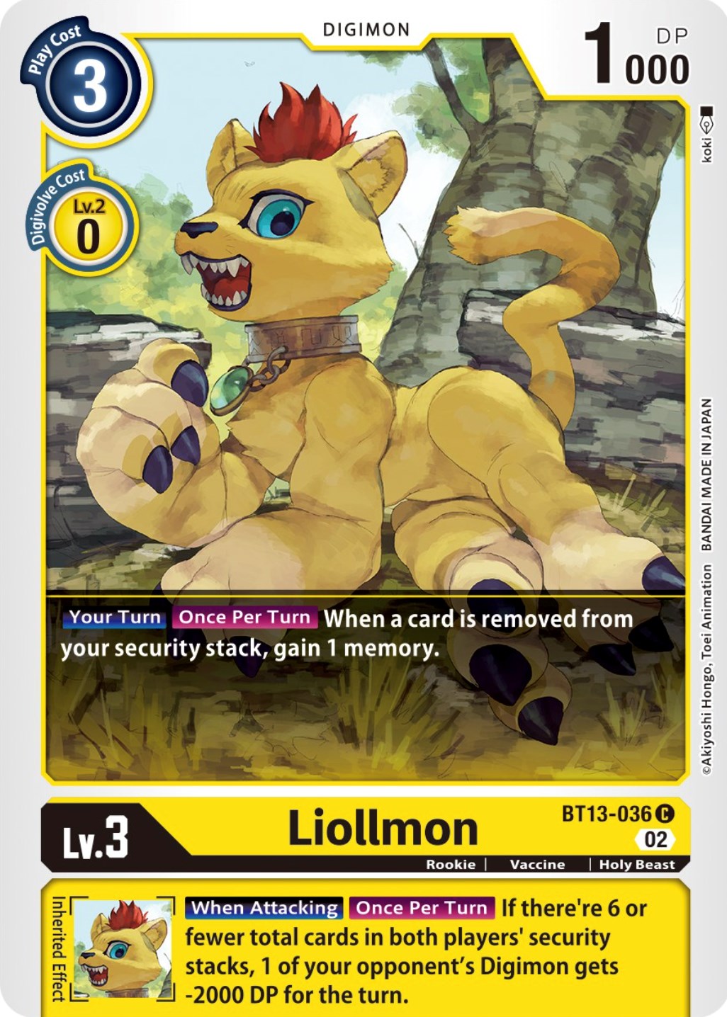 Liollmon - Versus Royal Knights - Digimon Card Game