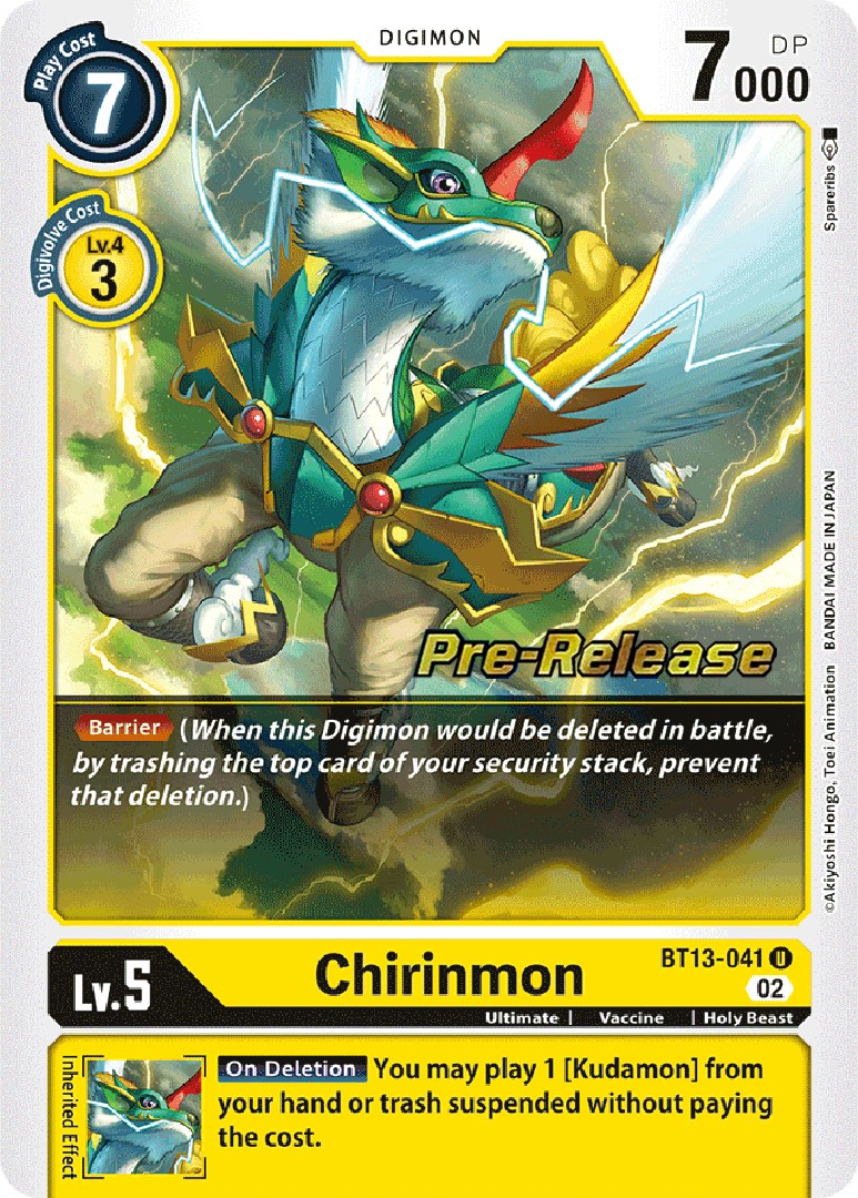 Chirinmon - Versus Royal Knights Pre-Release Cards - Digimon Card Game