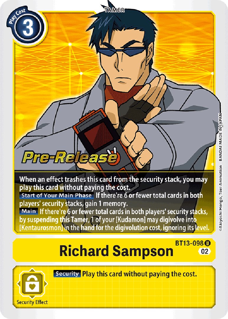 Richard Sampson - Versus Royal Knights Pre-Release Cards - Digimon Card ...