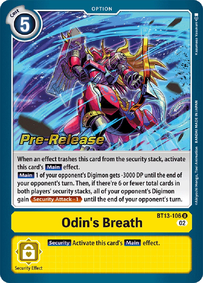 Odin's Breath - Versus Royal Knights Pre-Release Cards - Digimon Card Game