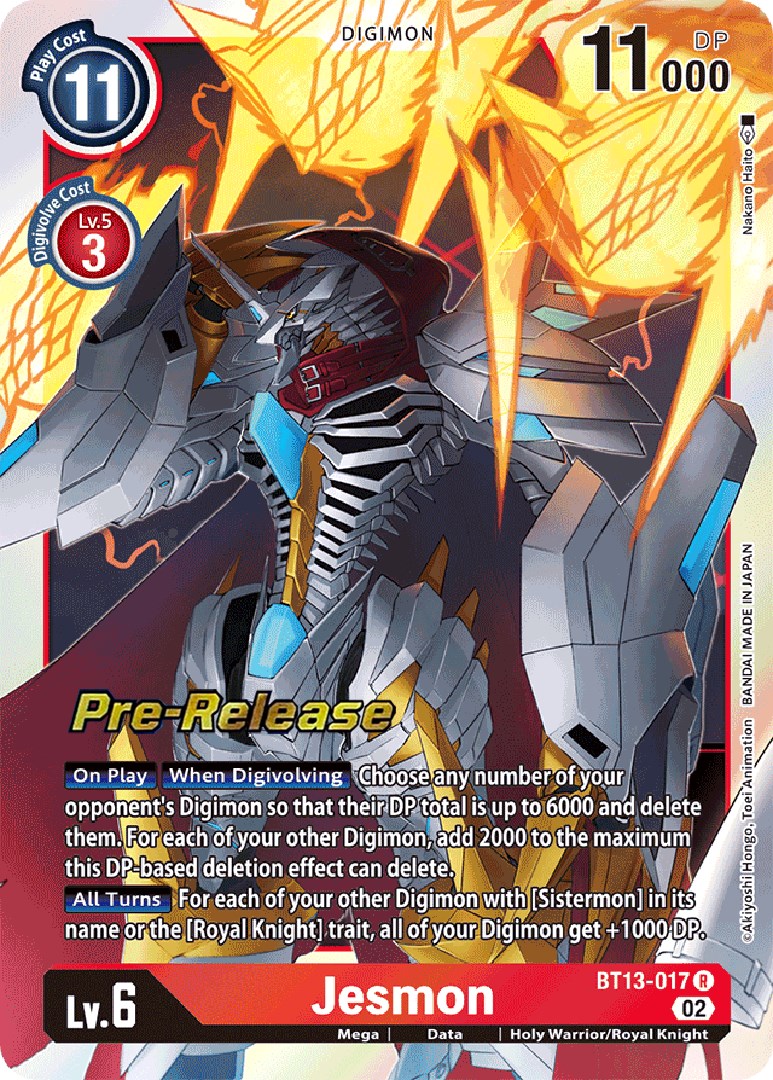 Jesmon - Versus Royal Knights Pre-Release Cards - Digimon Card Game