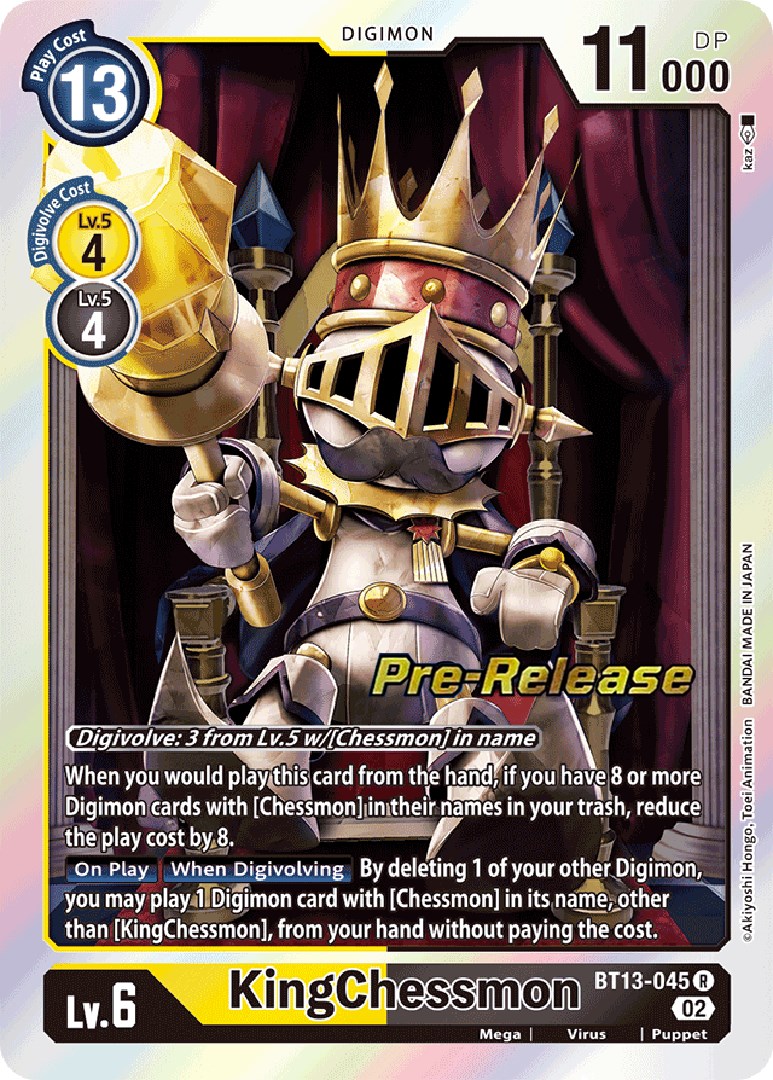 KingChessmon - Versus Royal Knights Pre-Release Cards - Digimon Card Game
