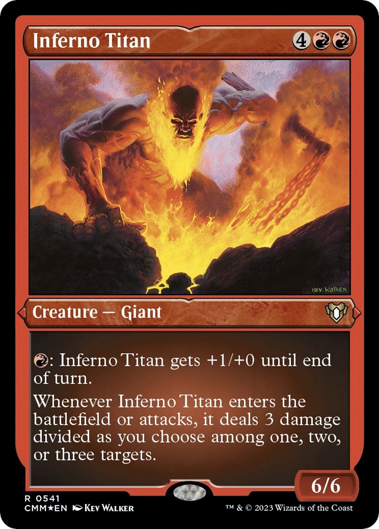 Inferno Titan (Foil Etched) - Commander Masters - Magic: The Gathering