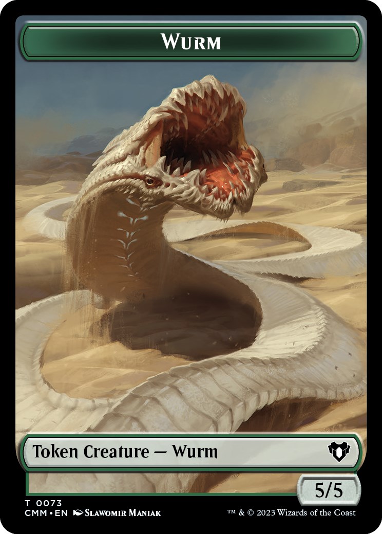 Wurm // Spider Double-Sided Token - Commander Masters - Magic: The ...