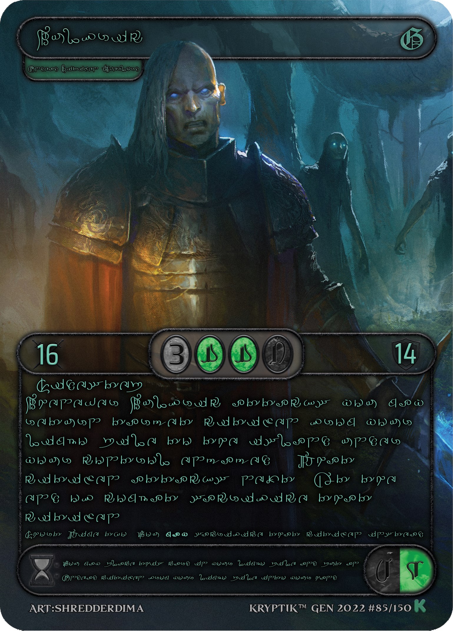 Wulfric (Green Kryptik Language) - Genesis [Kickstarter] - Kryptik TCG