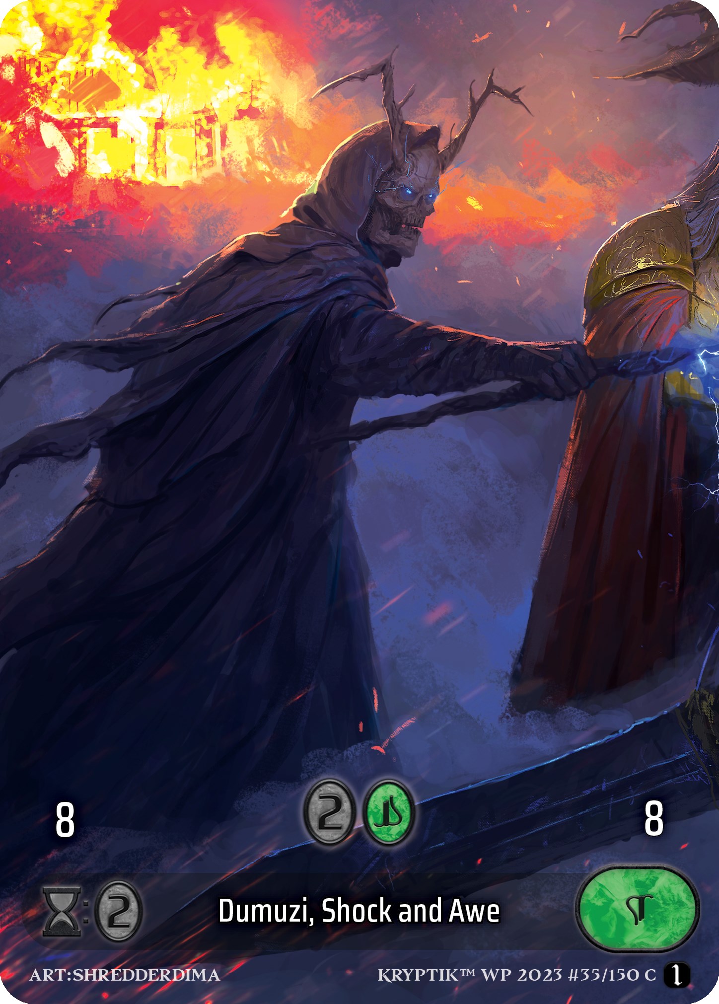 Dumuzi, Shock and Awe (Box Topper) - Wicked Prophecy [Wave 1] - Kryptik TCG