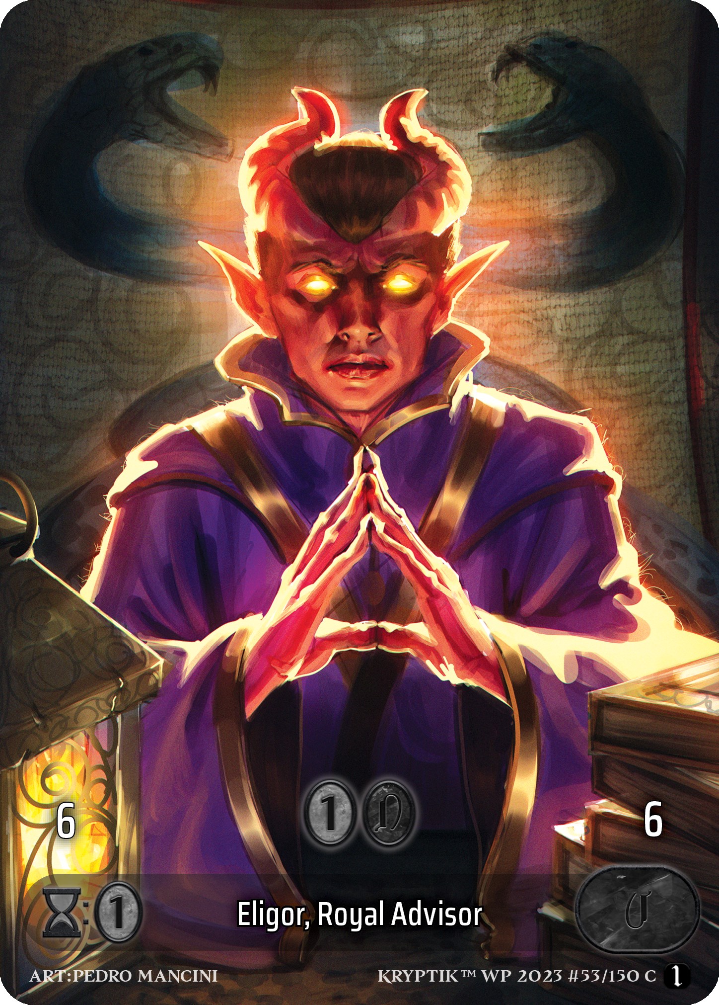 Eligor, Royal Advisor (Box Topper) - Wicked Prophecy [Wave 1] - Kryptik TCG