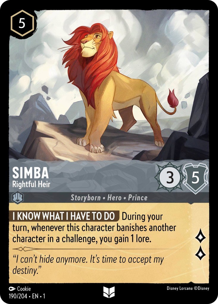 Simba - Rightful Heir - The First Chapter - Disney Lorcana