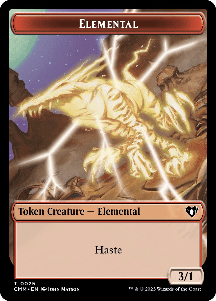 Elemental (0025) // Cat (0005) Double-Sided Token - Commander Masters ...