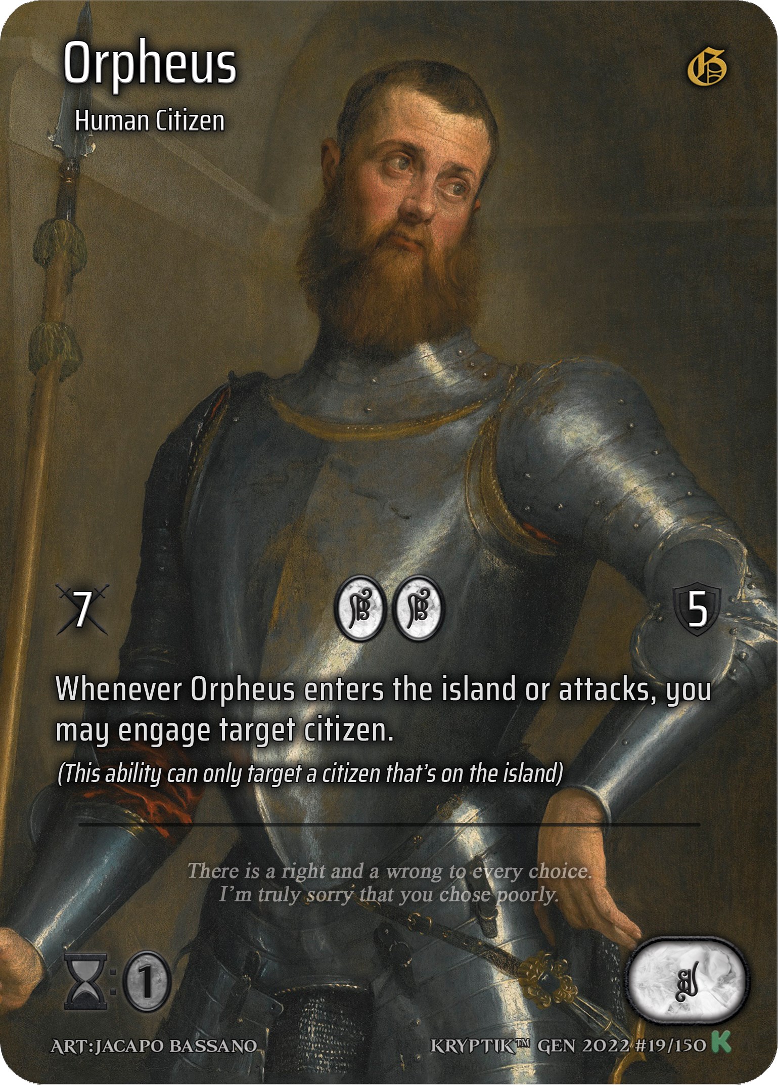 Orpheus (Full Art) - Genesis [Kickstarter] - Kryptik TCG