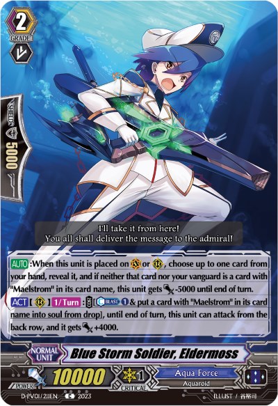 Blue Storm Soldier, Eldermoss - D-PV01: History Collection - Cardfight ...