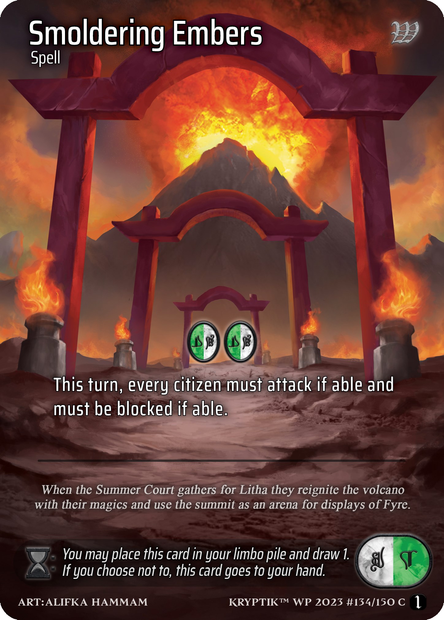 Smoldering Embers (Cosmo Foil) - Wicked Prophecy [Wave 1] - Kryptik TCG