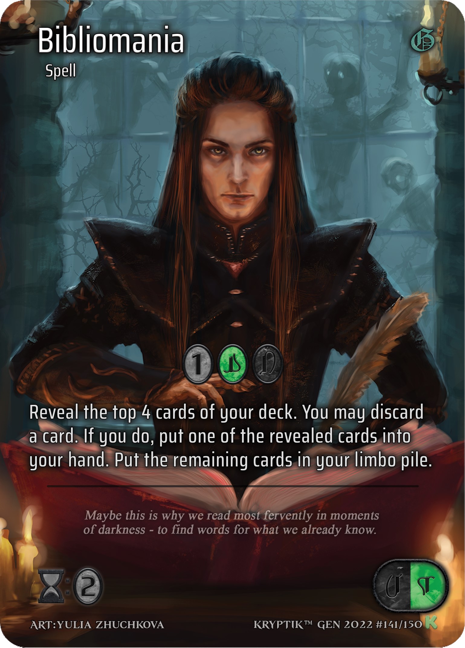 Bibliomania (Full Art) - Genesis [Kickstarter] - Kryptik TCG