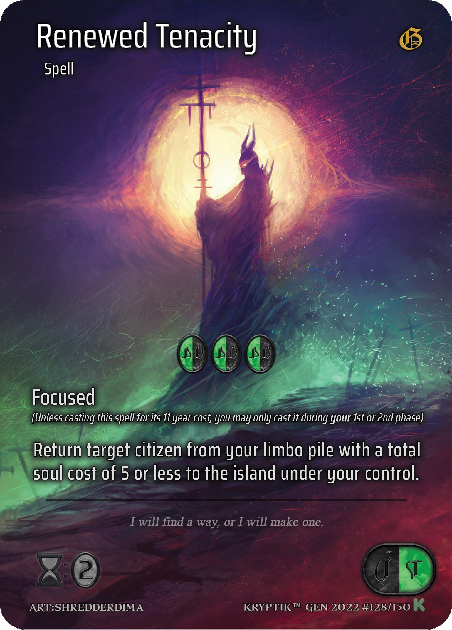 Renewed Tenacity (Full Art) - Genesis [Kickstarter] - Kryptik TCG