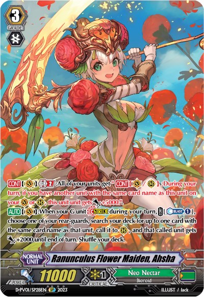 Ranunculus Flower Maiden, Ahsha - D-PV01: History Collection - Cardfight Vanguard