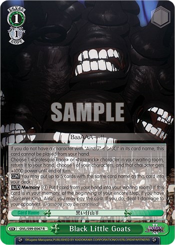 Black Little Goats - Nazarick: Tomb of the Undead Vol.2 - Weiss Schwarz