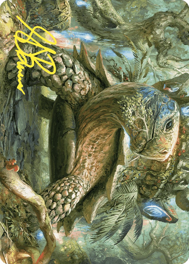 Blossoming Tortoise Art Card (Gold-Stamped Signature) - Art Series: Wilds of Eldraine - Magic ...
