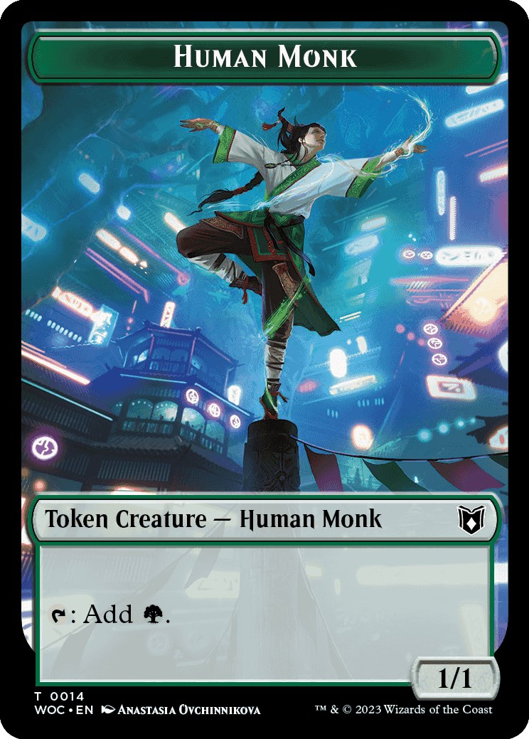 Human Monk // Saproling Double-Sided Token - Commander: Wilds of ...