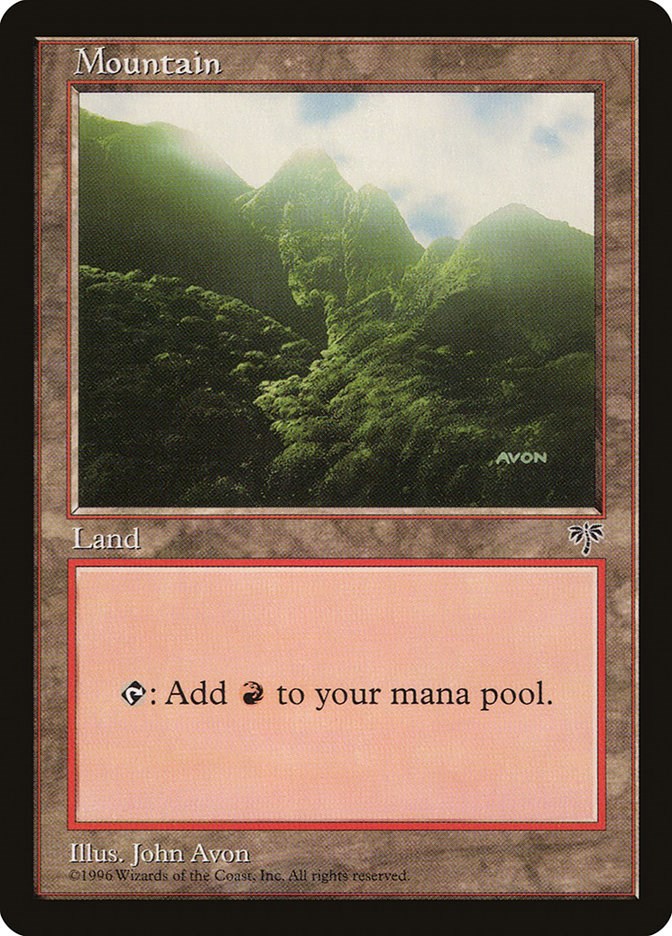 Mountain (Green) - Mirage - Magic: The Gathering