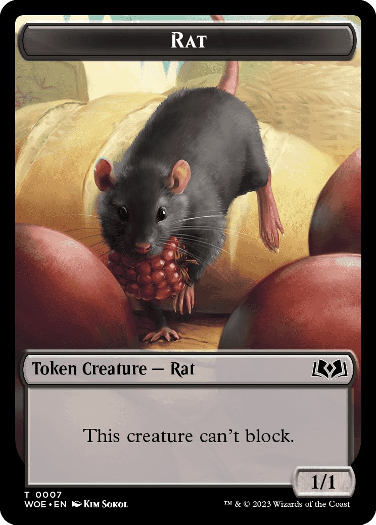 Rat // Food (0011) Double-Sided Token - Wilds of Eldraine - Magic: The Gathering