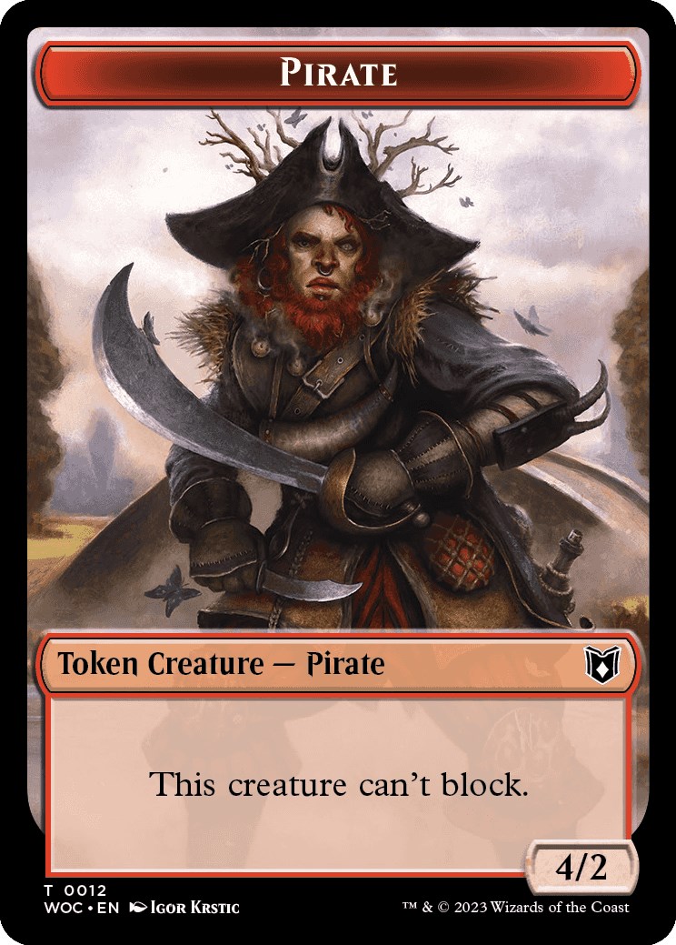 Pirate // Human Soldier Double-Sided Token - Commander: Wilds of Eldraine - Magic: The Gathering
