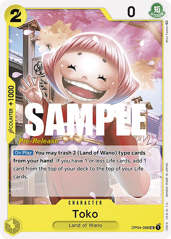 Toko - Kingdoms of Intrigue Pre-Release Cards - One Piece Card Game