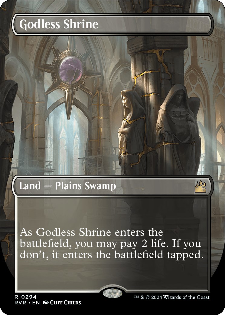 Godless Shrine (Borderless) - Ravnica Remastered - Magic: The Gathering