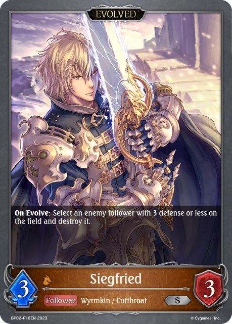 Siegfried (Evolved) - P18EN (Foil) - BP02: Reign of Bahamut - Shadowverse