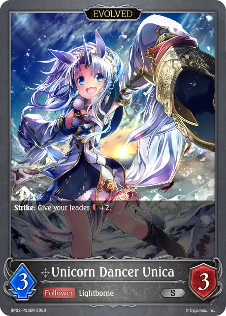 Unicorn Dancer Unica (Evolved) - P33EN (Foil) - BP02: Reign of Bahamut - Shadowverse: Evolve