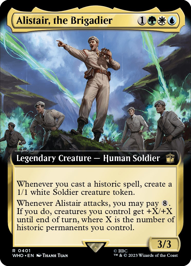 Alistair, the Brigadier (Extended Art) - Universes Beyond: Doctor Who - Magic: The Gathering