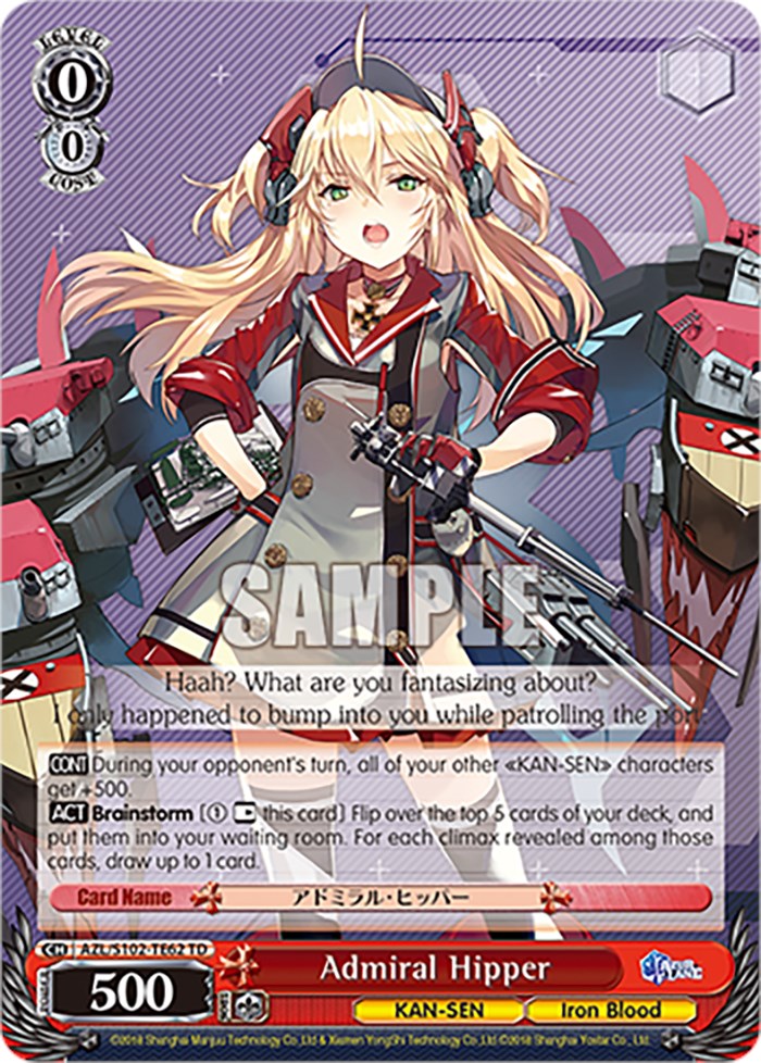 Admiral Hipper - Azur Lane - Weiss Schwarz