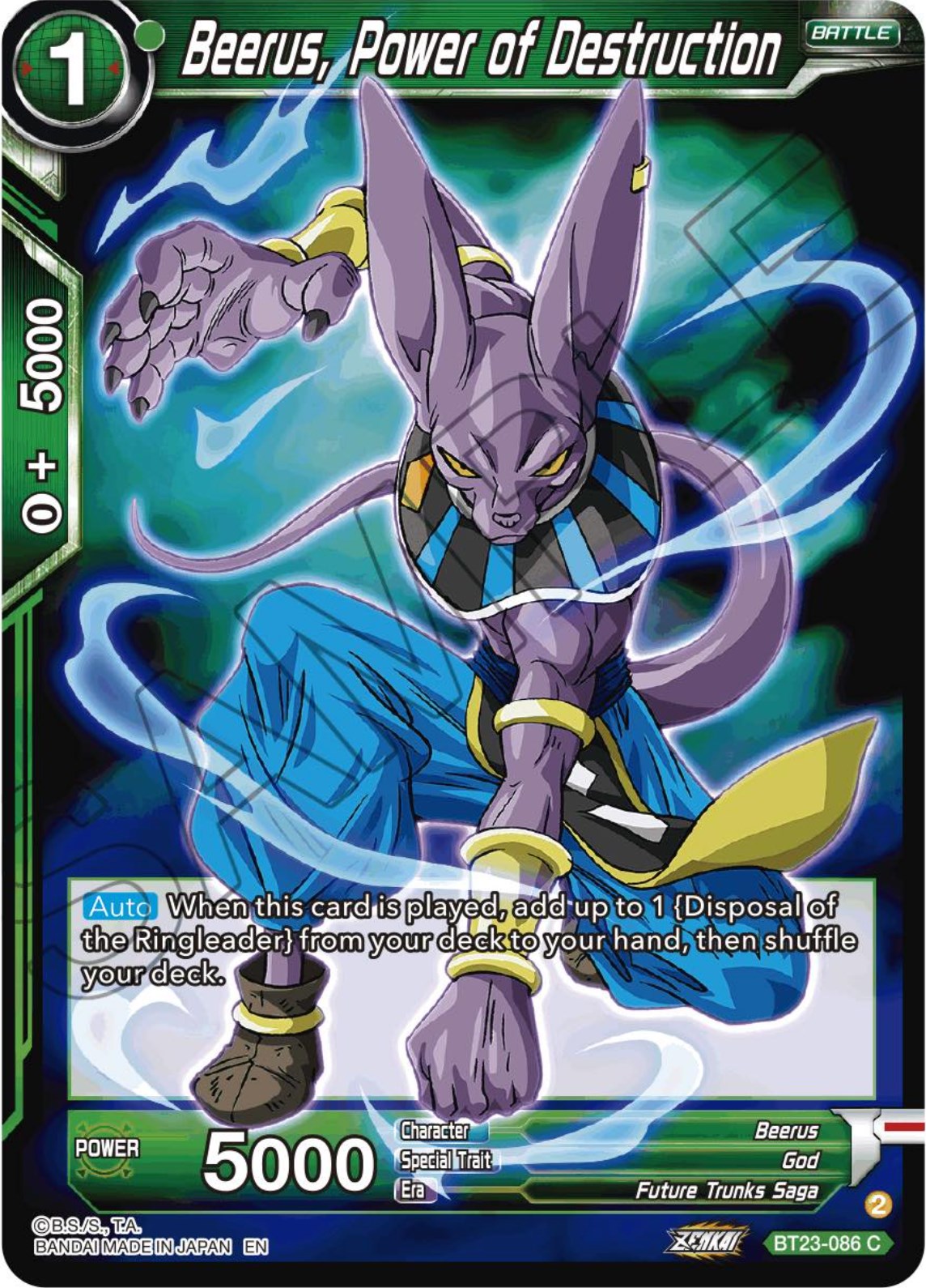 Beerus, Power of Destruction - Perfect Combination - Dragon Ball Super CCG